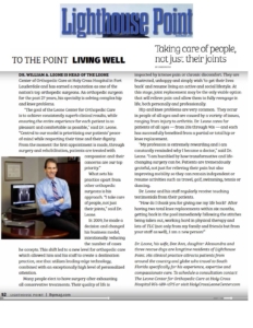Lighthouse Point Magazine: Taking Care of People, Not Just Their Joints