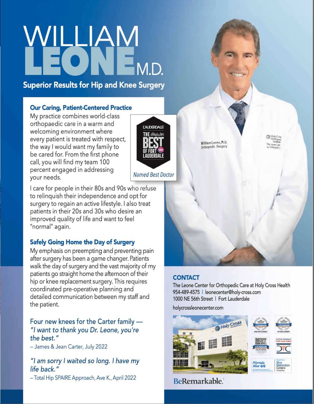 Dr. Leone Chosen as Best Doctor 2022- Ft. Lauderdale Magazine - The ...