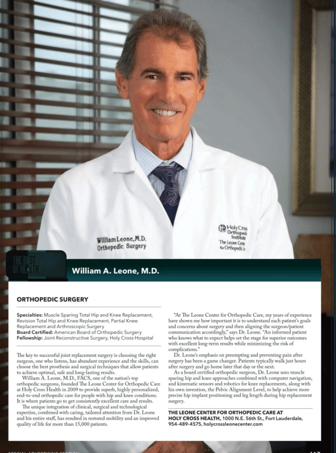 Dr. Leone featured in January issue of the Boca Observer – Best of ...